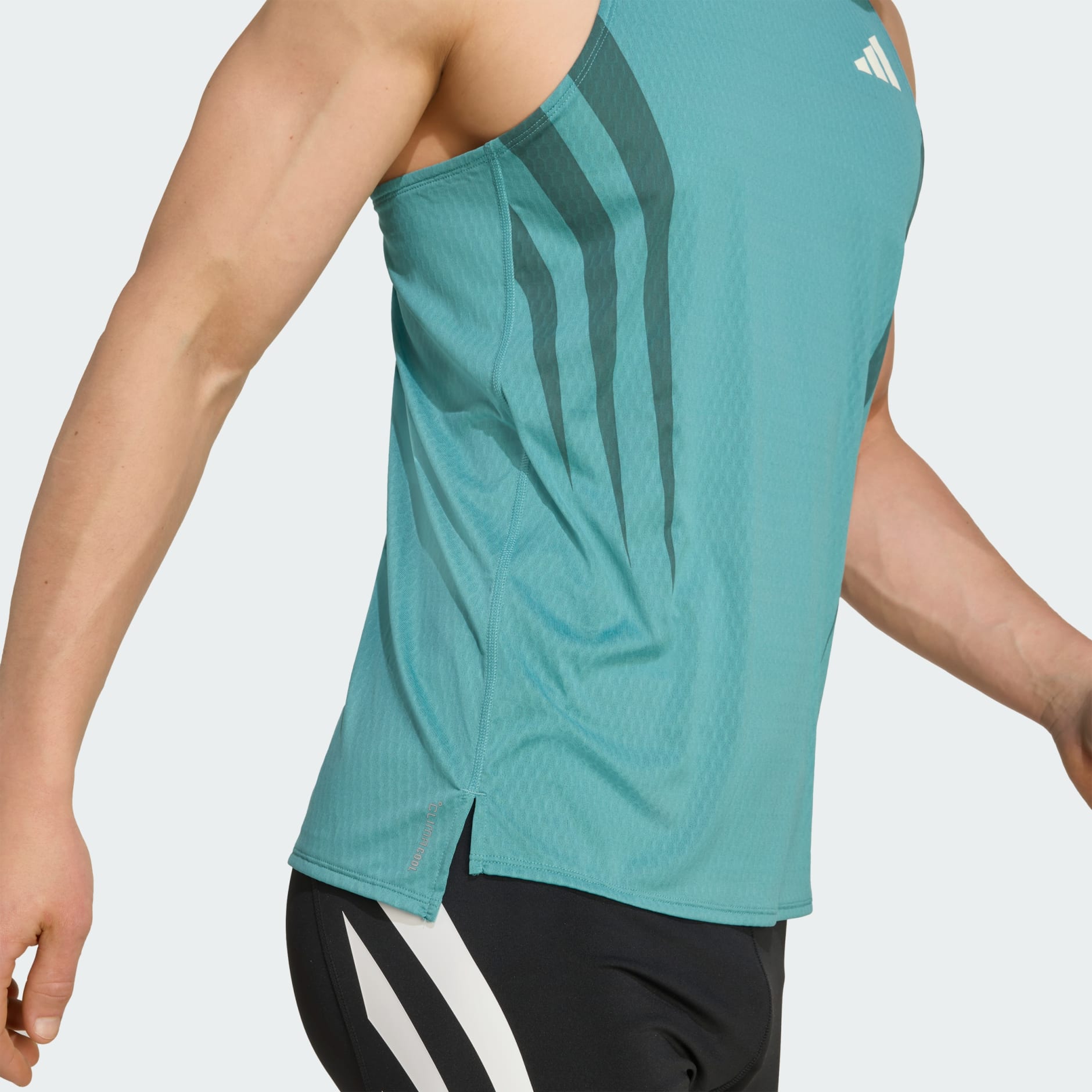Clothing - Adizero Archive Running Singlet - Turquoise | adidas South ...