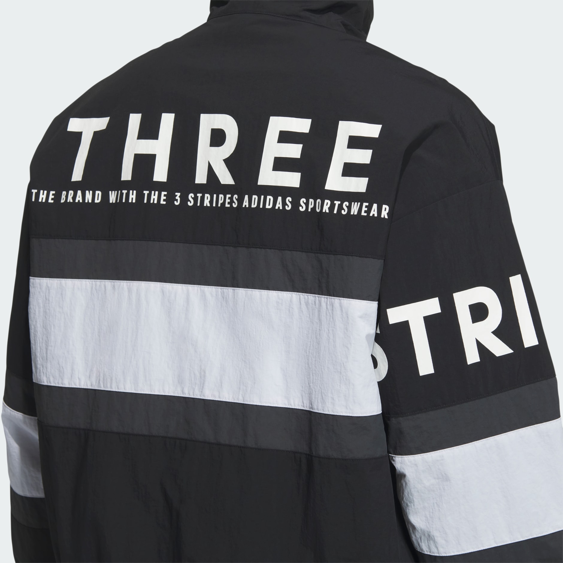Wording Pack Loose Fit Mesh-Lined Woven Jacket - Black | adidas Hong Kong