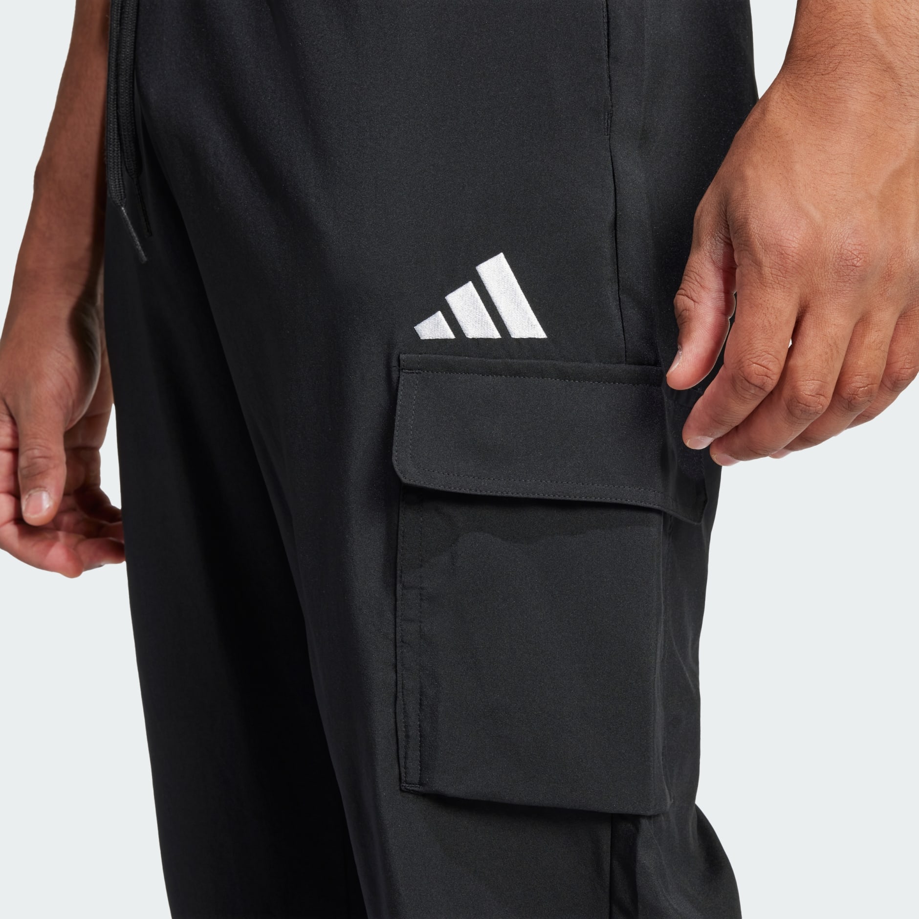 Clothing - Essentials Small Logo Cargo Pants - Black | adidas South Africa