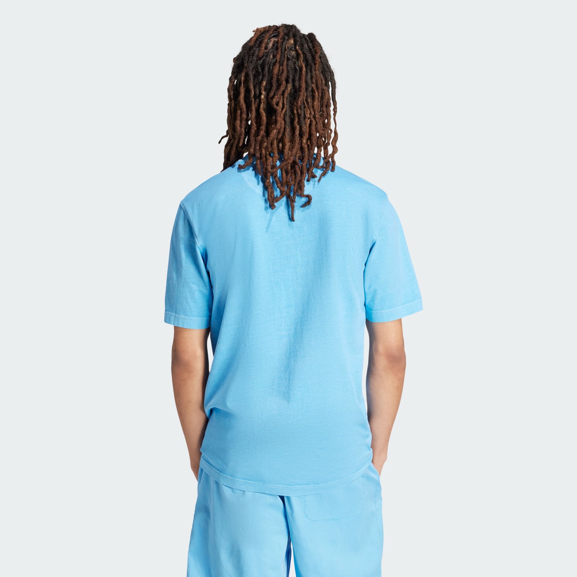 Clothing - Trefoil Essentials + Dye Pocket Tee - Blue | adidas Qatar