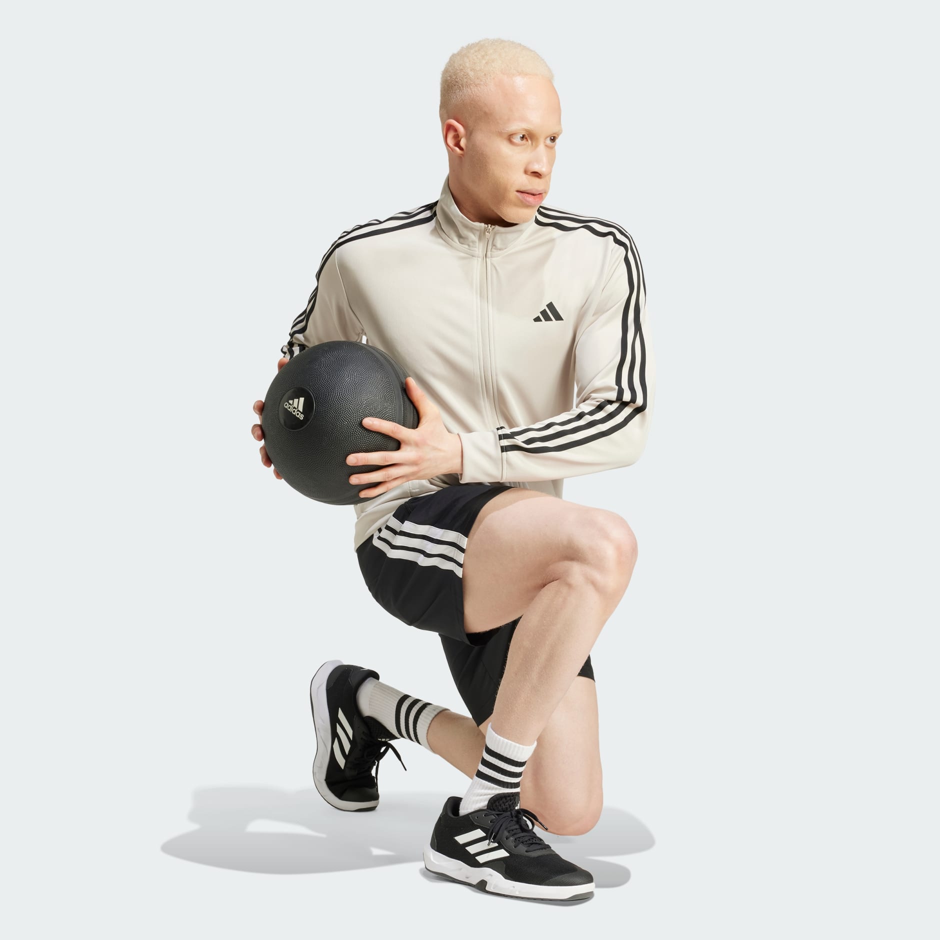 Essentials 3-Stripes Training Track Top - Beige | adidas Hong Kong