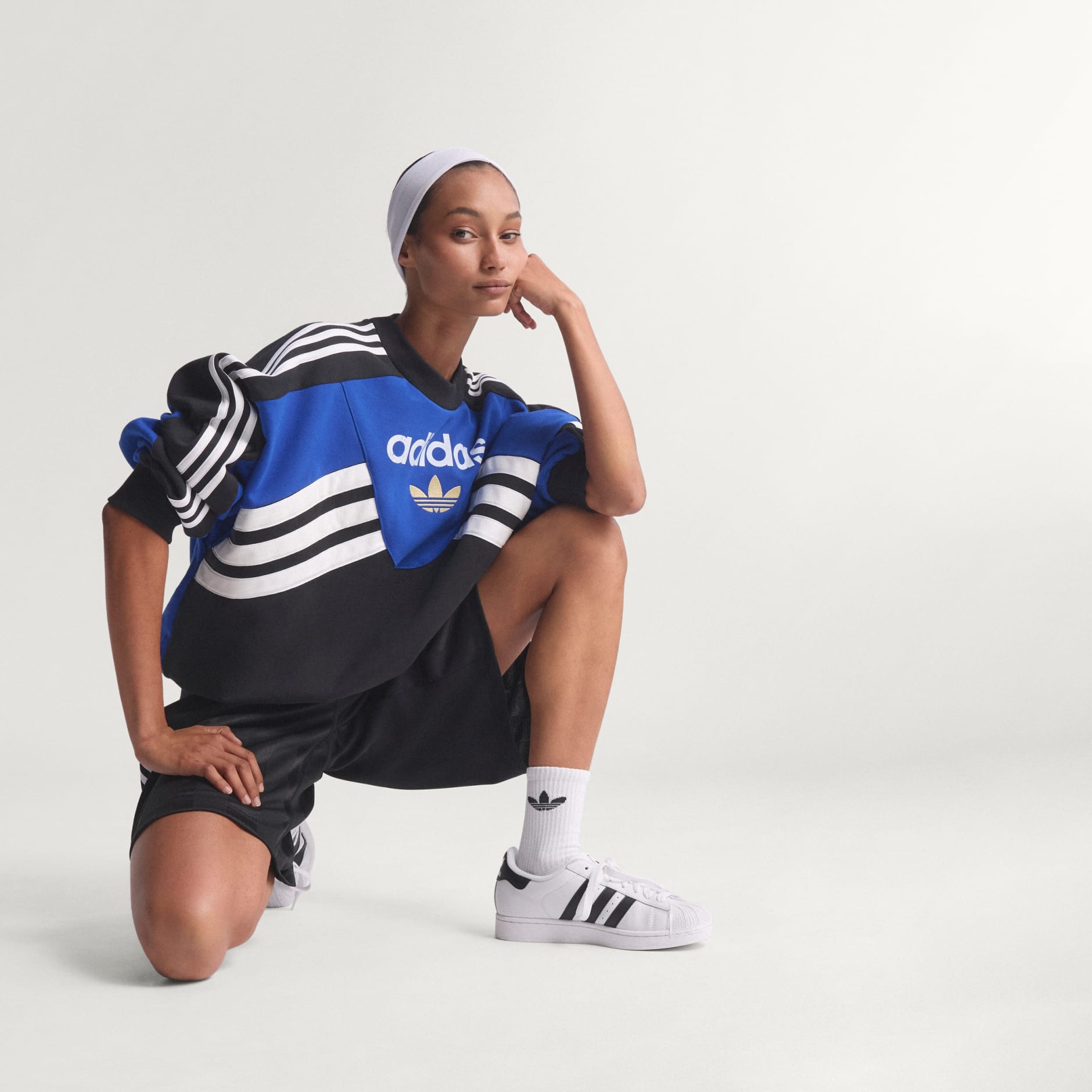 adidas CREW WITH CUTLINE Sweatshirt - Blue | adidas UAE