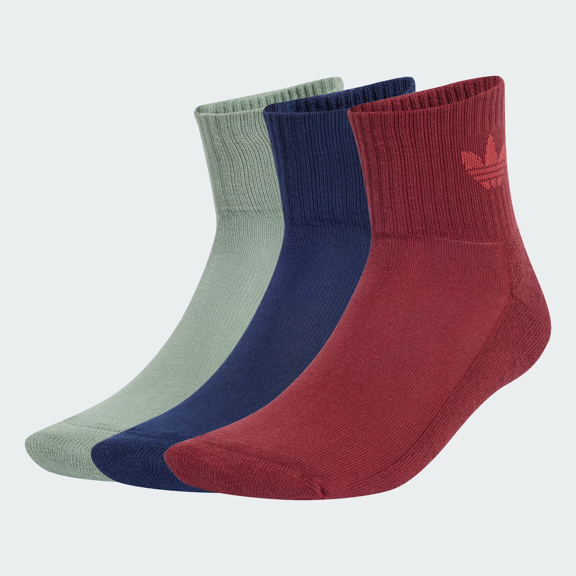 adidas Mid Crew Socks 3 Pairs - Burgundy | adidas UAE
