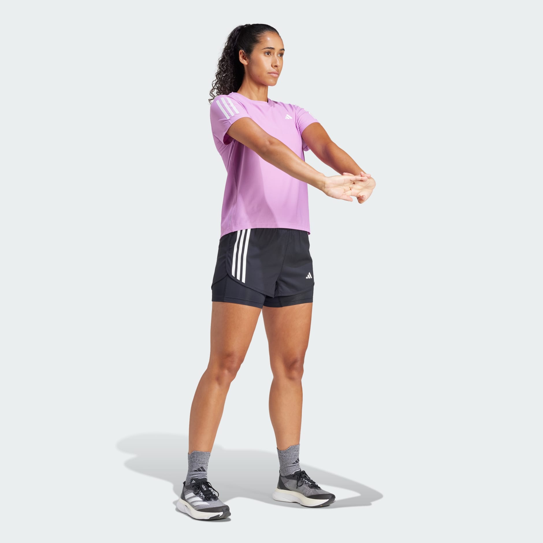 Women's Clothing - Own The Run Tee - Purple | adidas Saudi Arabia