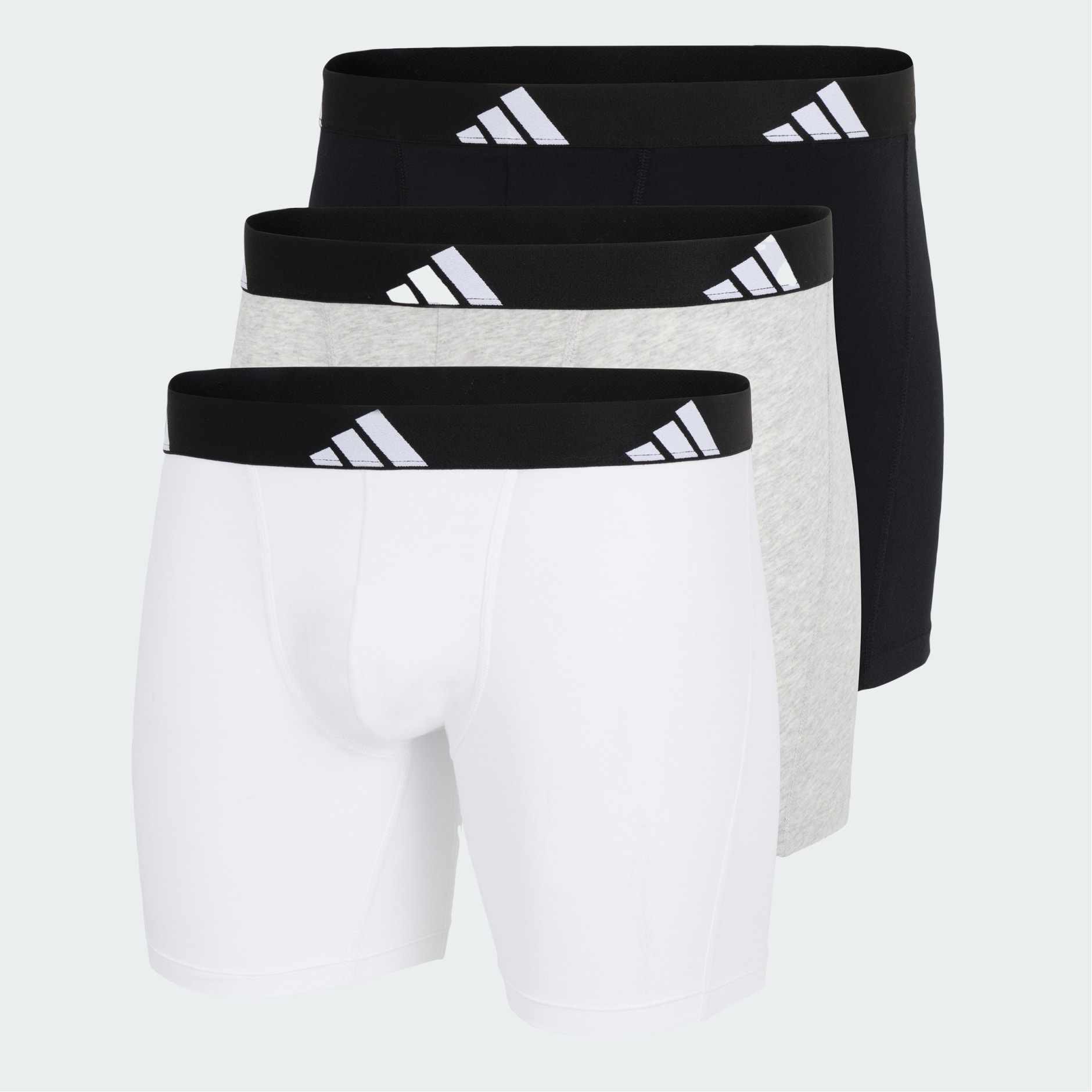 adidas ACTIVE FLEX COTTON BOXER BRIEF 3 PACK UNDERWEAR - White | adidas UAE