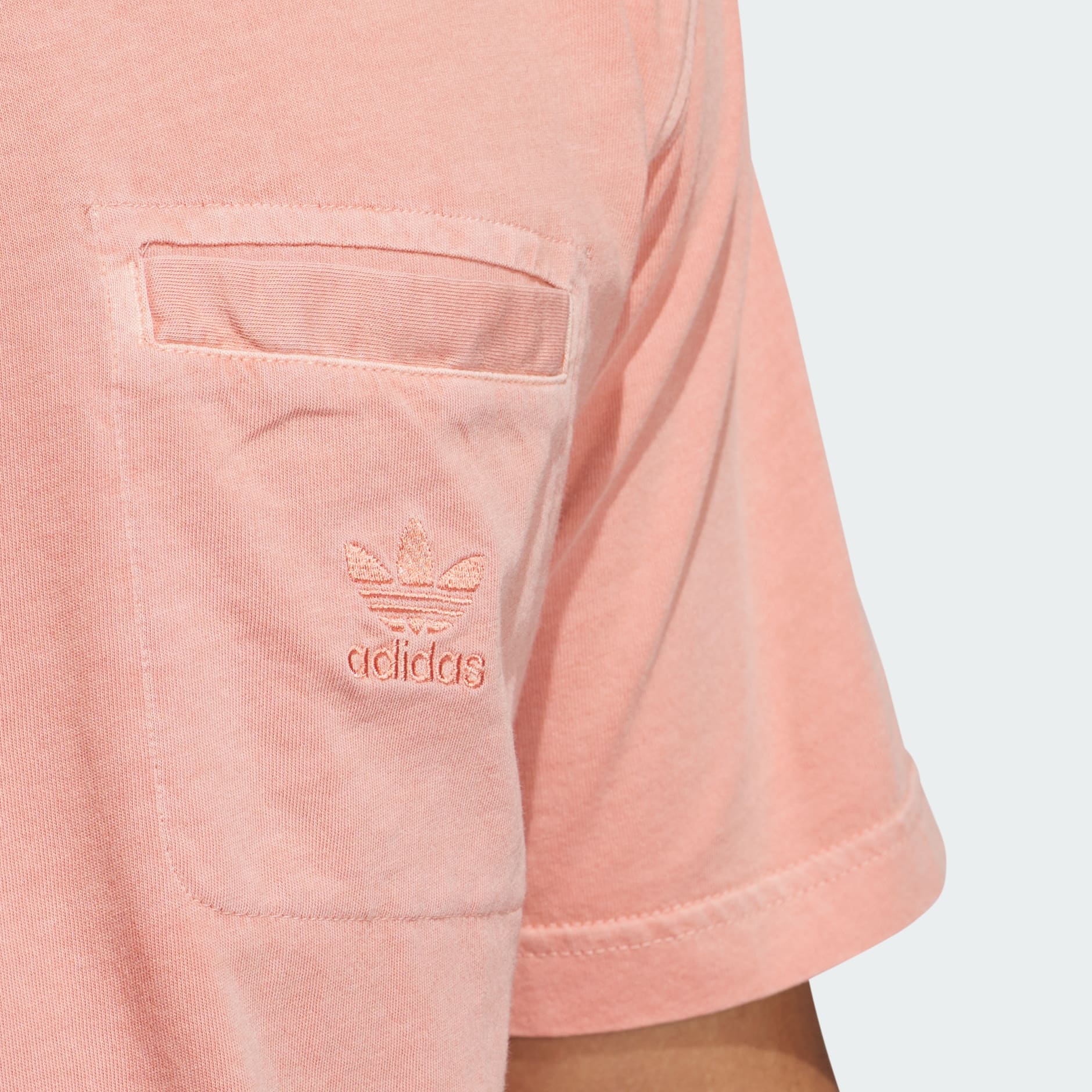 adidas Trefoil Essentials + Dye Pocket Tee - Red | adidas TZ