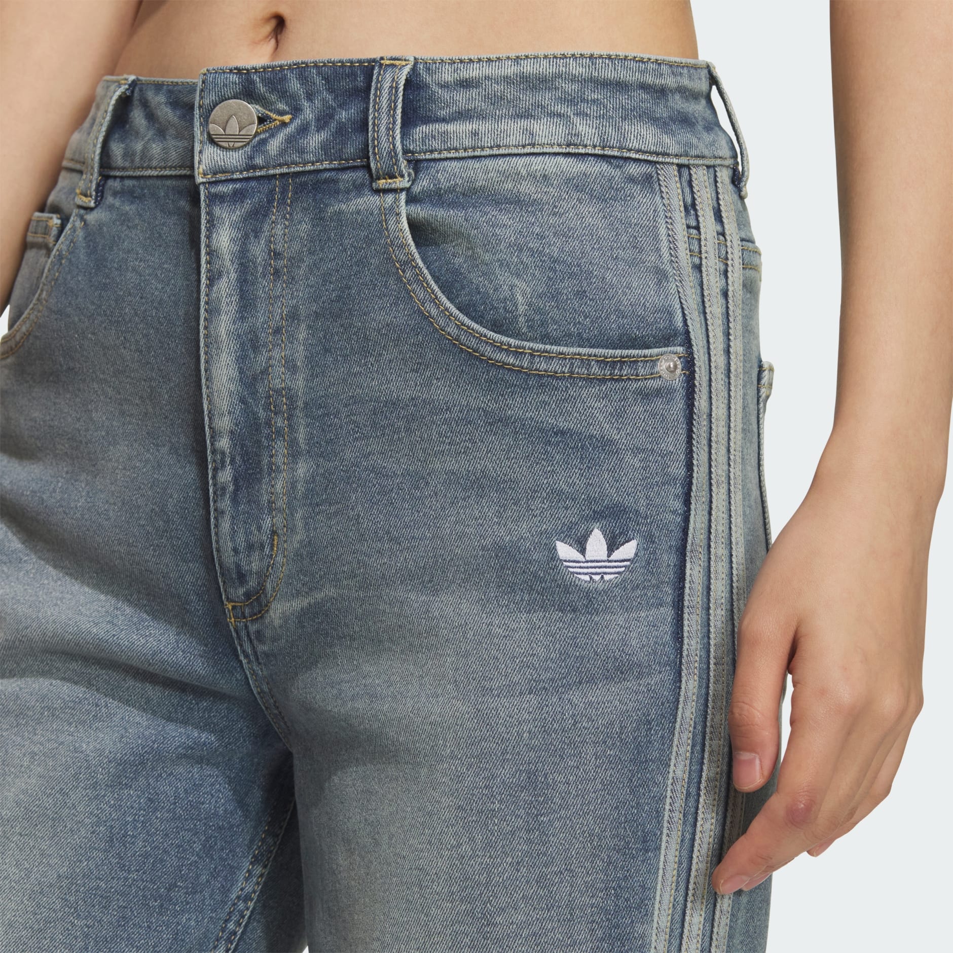 CLOTHING - WASHED FLAIR PANT - Blue | adidas Oman