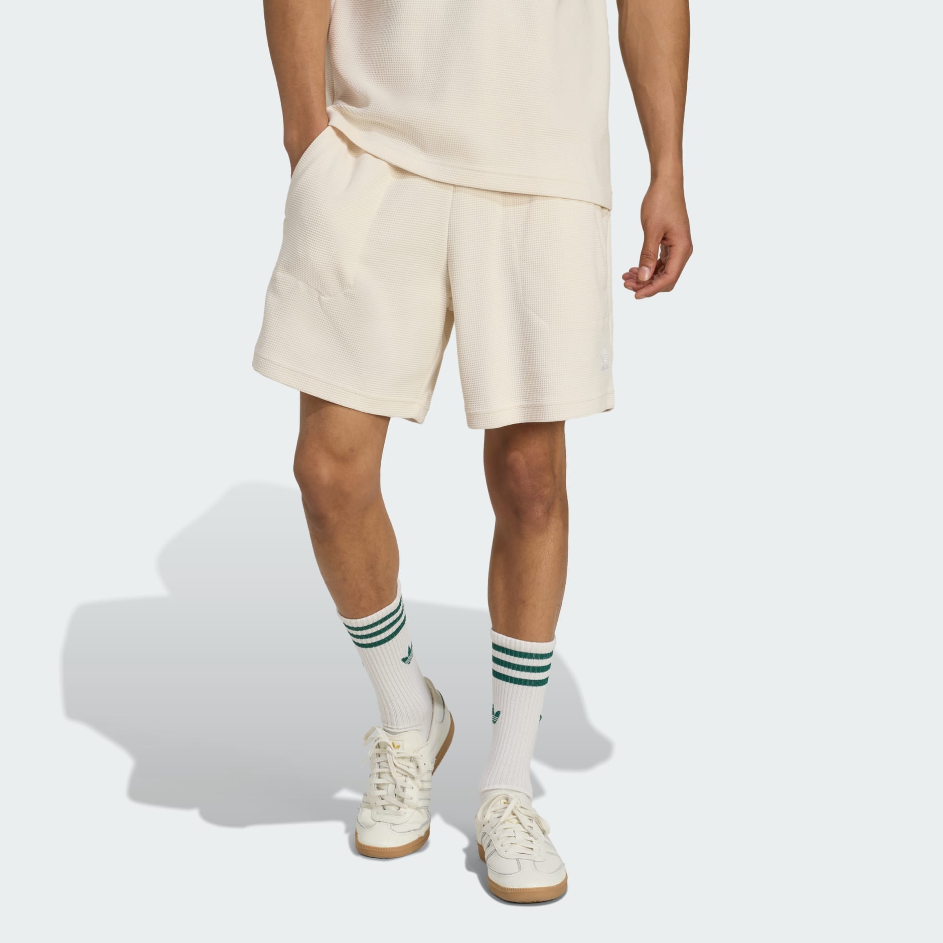 adidas Short gaufré Trèfle Essentials - Blanc