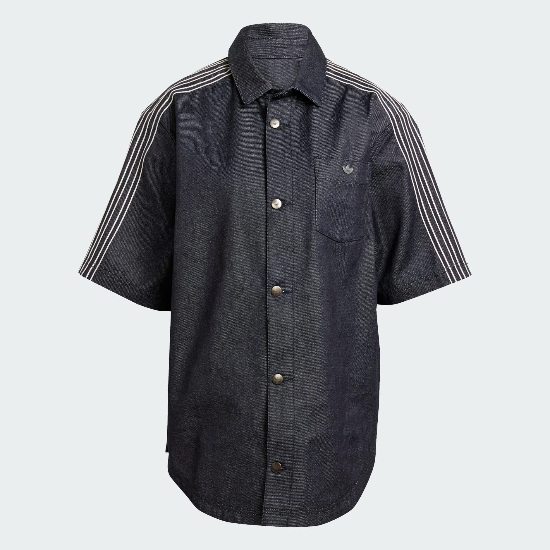 Denim Short Sleeve Shirt - Blue | adidas Hong Kong