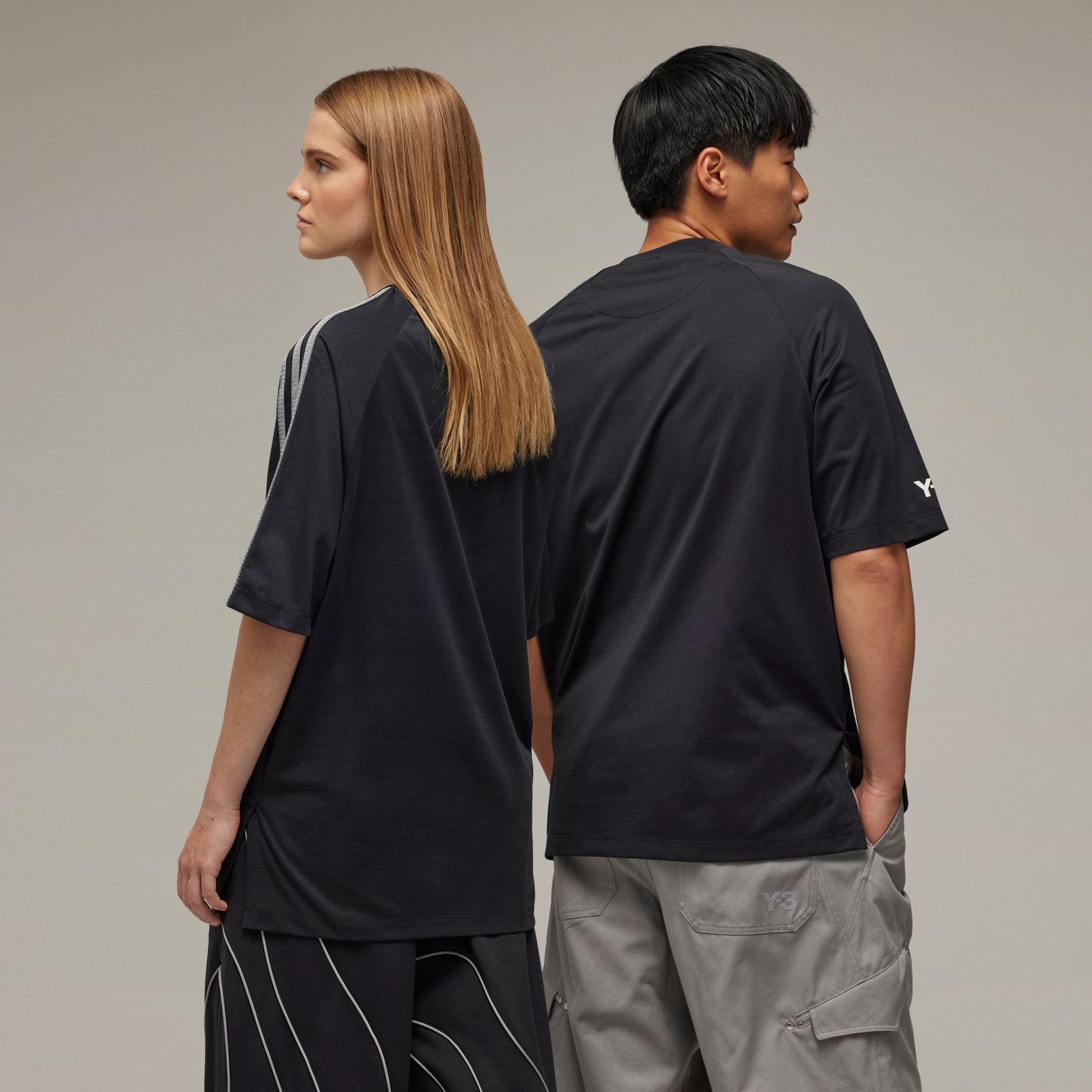 Clothing - Y-3 3-Stripes Short Sleeve Tee - Black | adidas South Africa