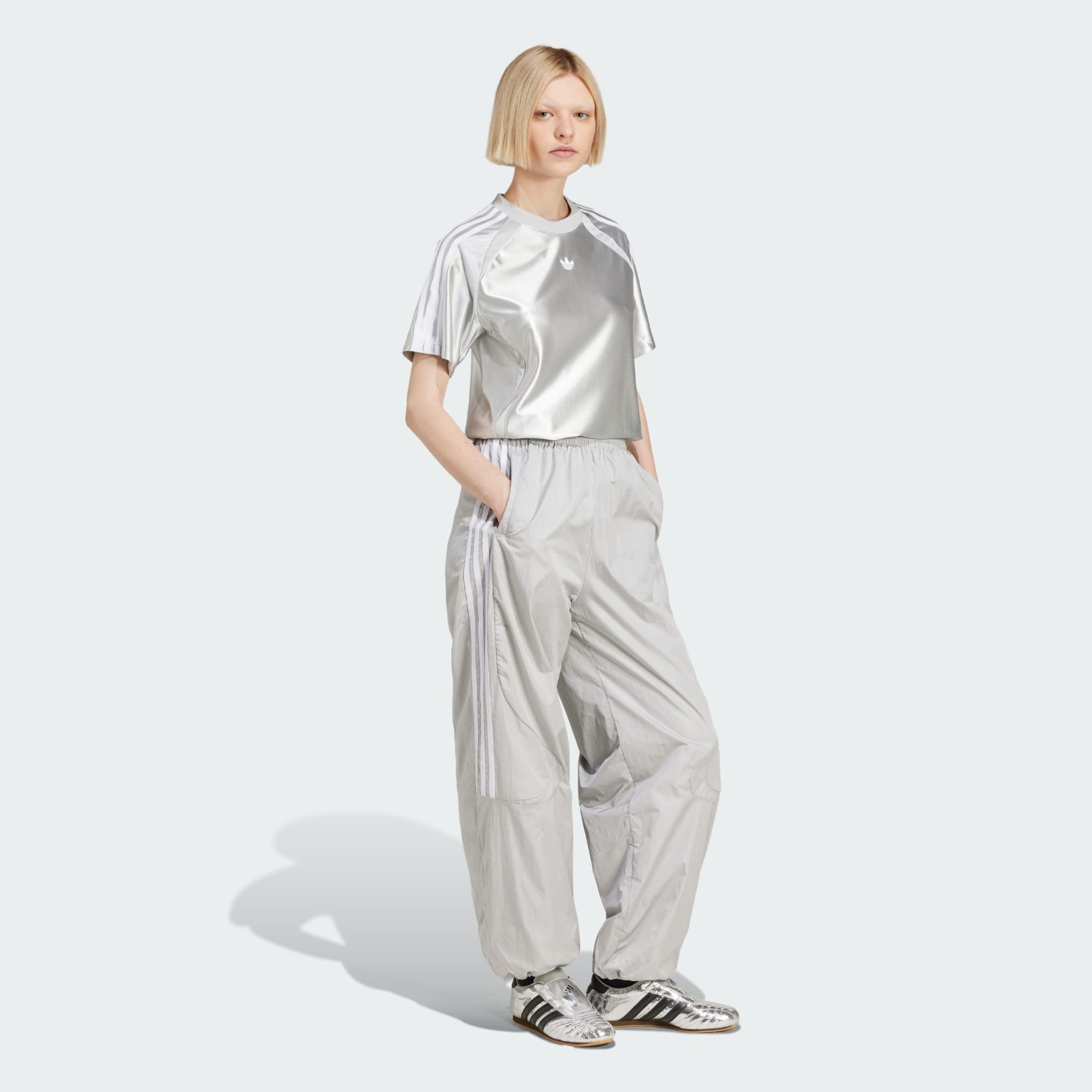 adidas Adicolor Teamgeist Oversized Track Pants - Grey | adidas GH