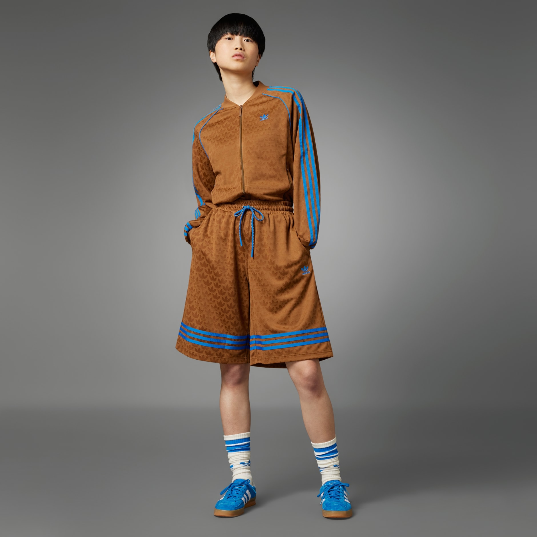 Women's Clothing - Adicolor 70s BB Monogram Shorts - Brown | adidas ...