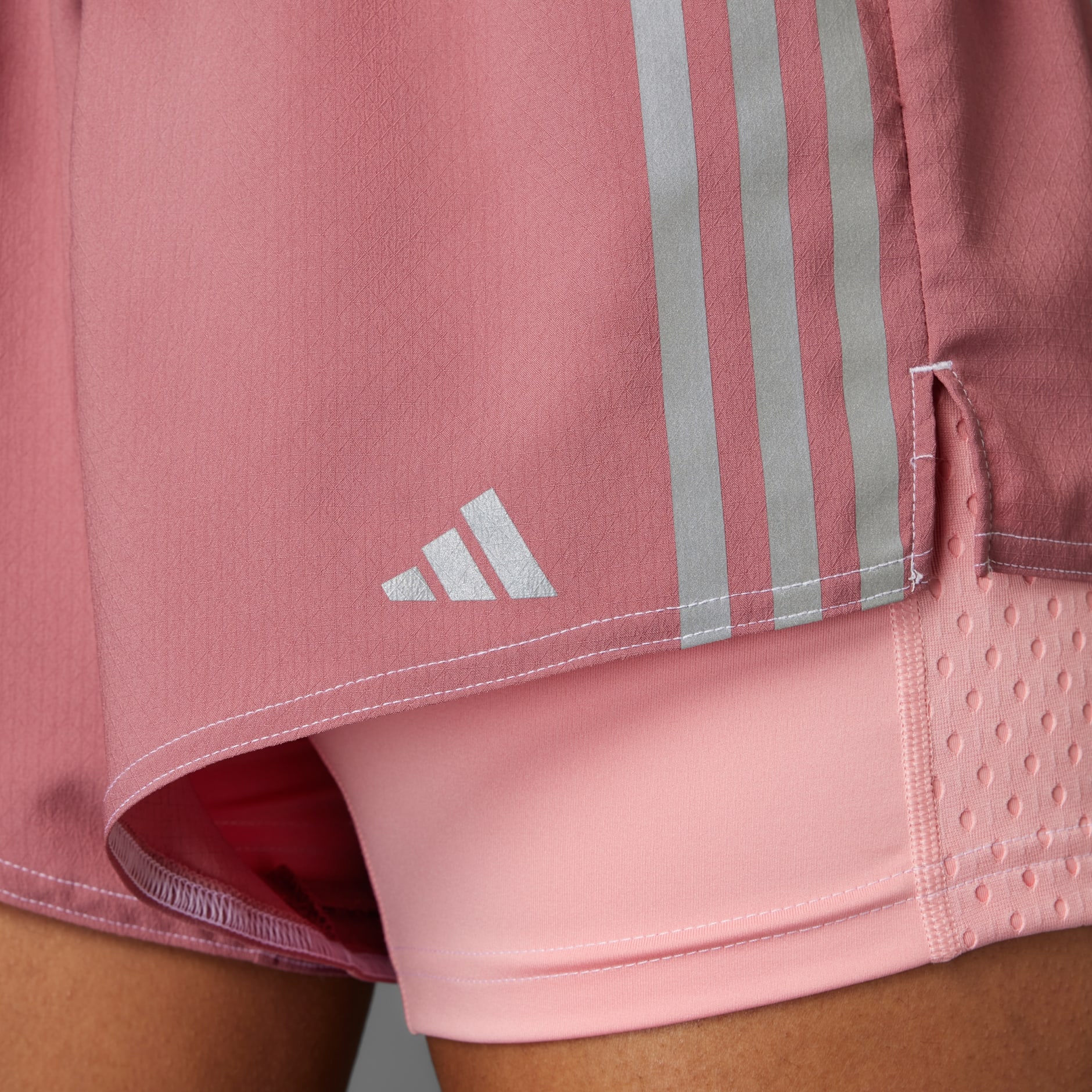 adidas מכנסיים קצרים Own The Run Break The Norm AEROREADY - ורוד ...