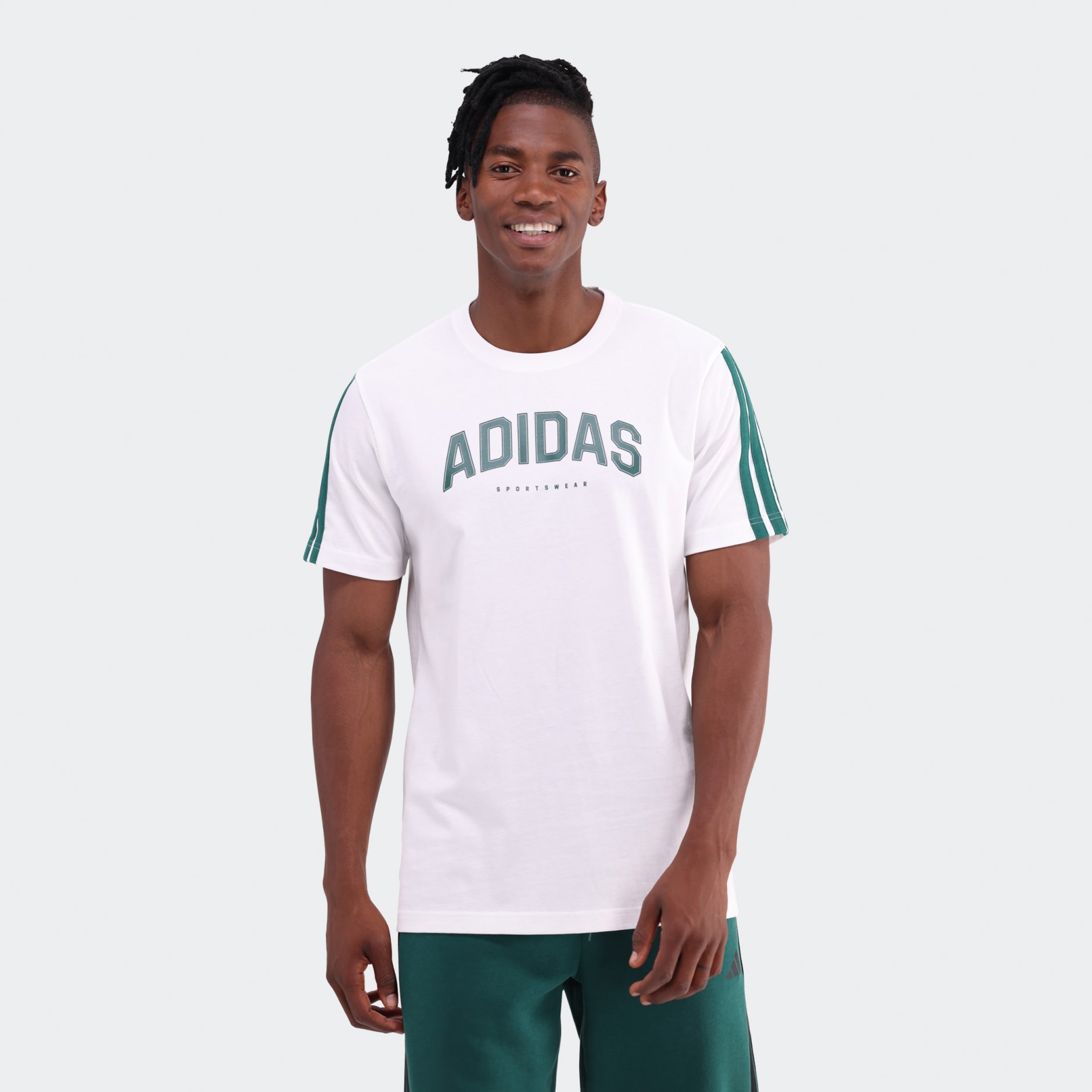 Clothing - Codes Collegiate Linear Graphic Tee - White | adidas South ...