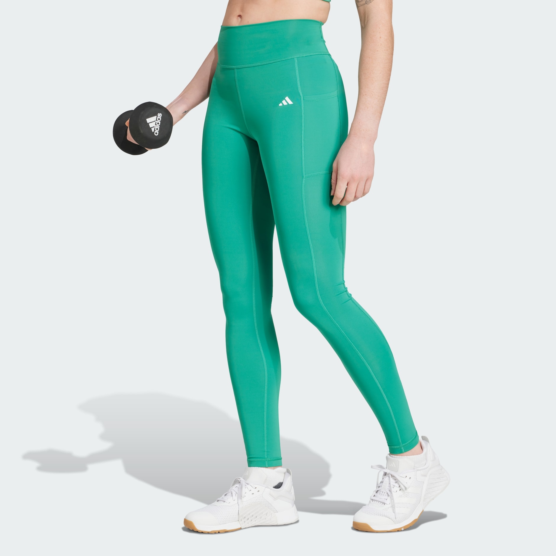 CLOTHING - Optimé Full-Length Leggings - Green | adidas Oman