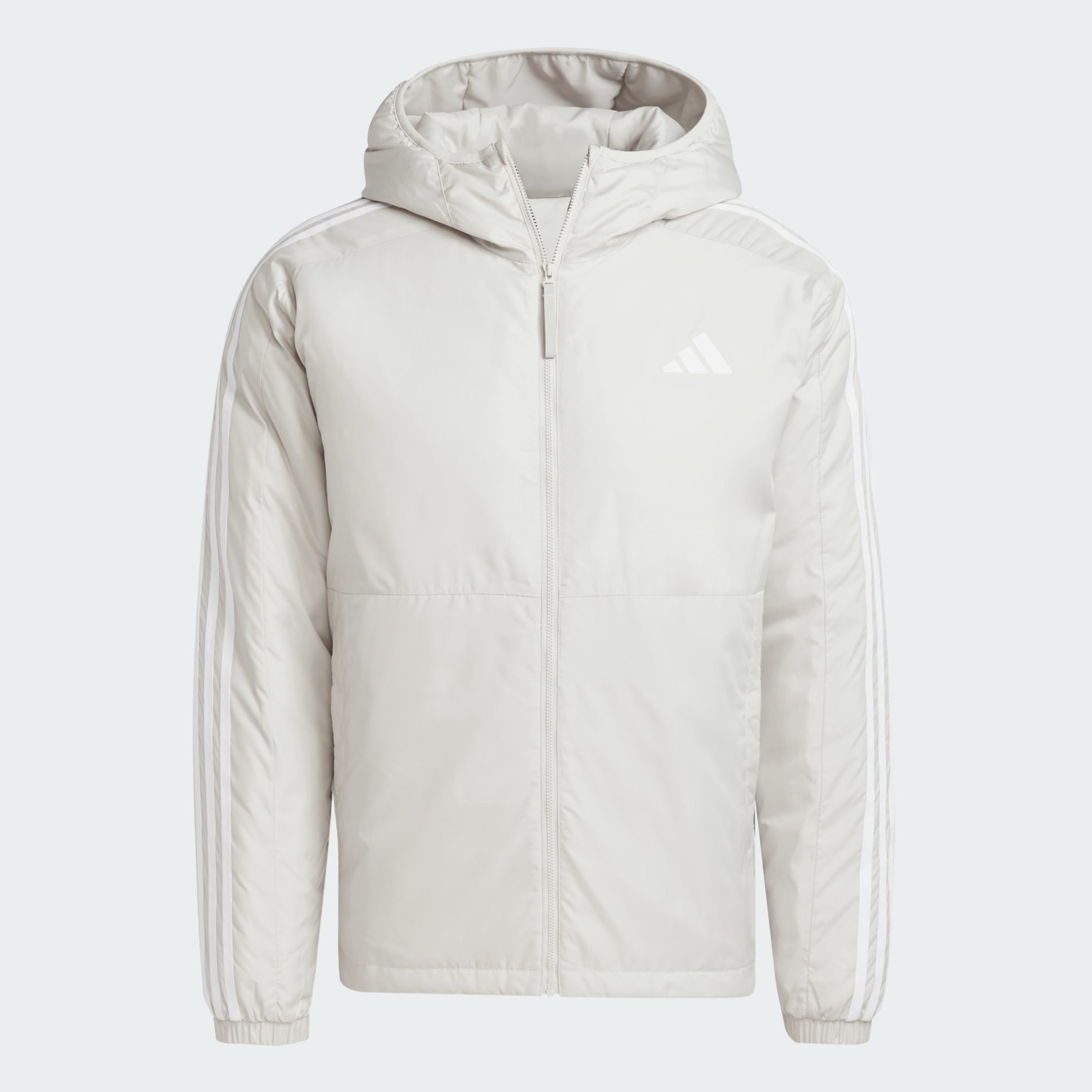Clothing - Essentials 3-Stripes Insulation Hooded Jacket - Beige | adidas South Africa