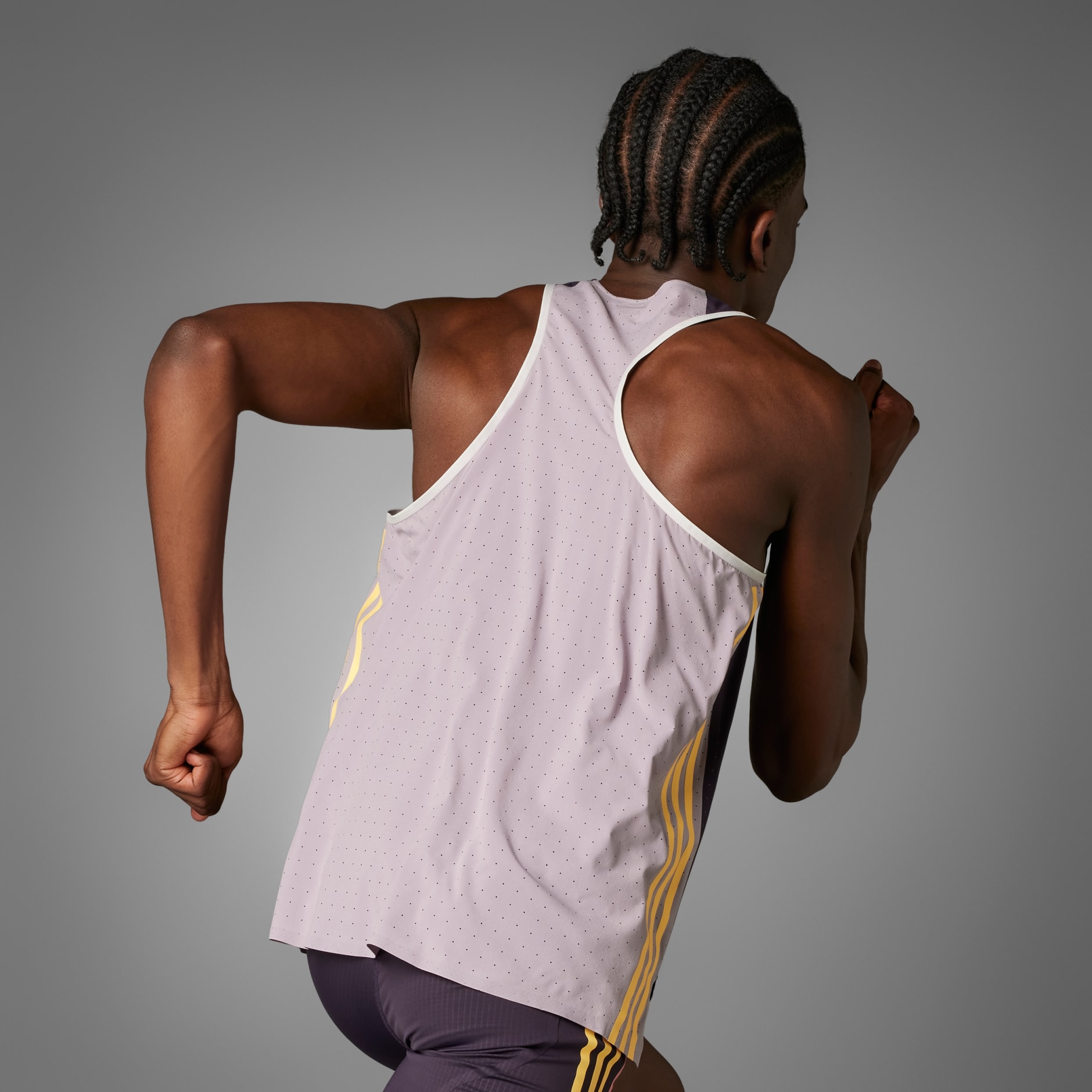 adidas Adizero Promo Running Singlet - Purple | adidas TZ