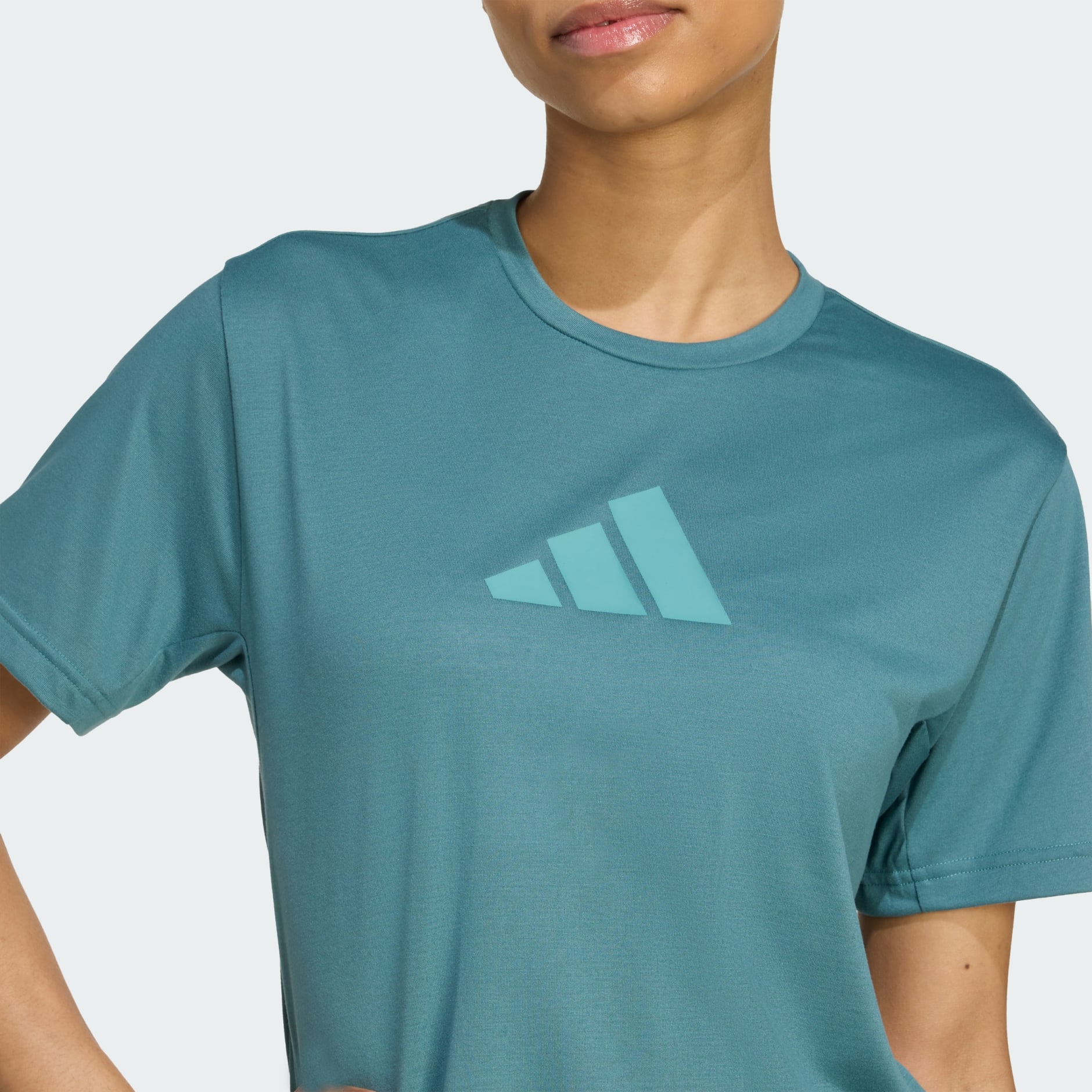 adidas Train Essentials Big Logo Performance Training Tee - Green | adidas UAE