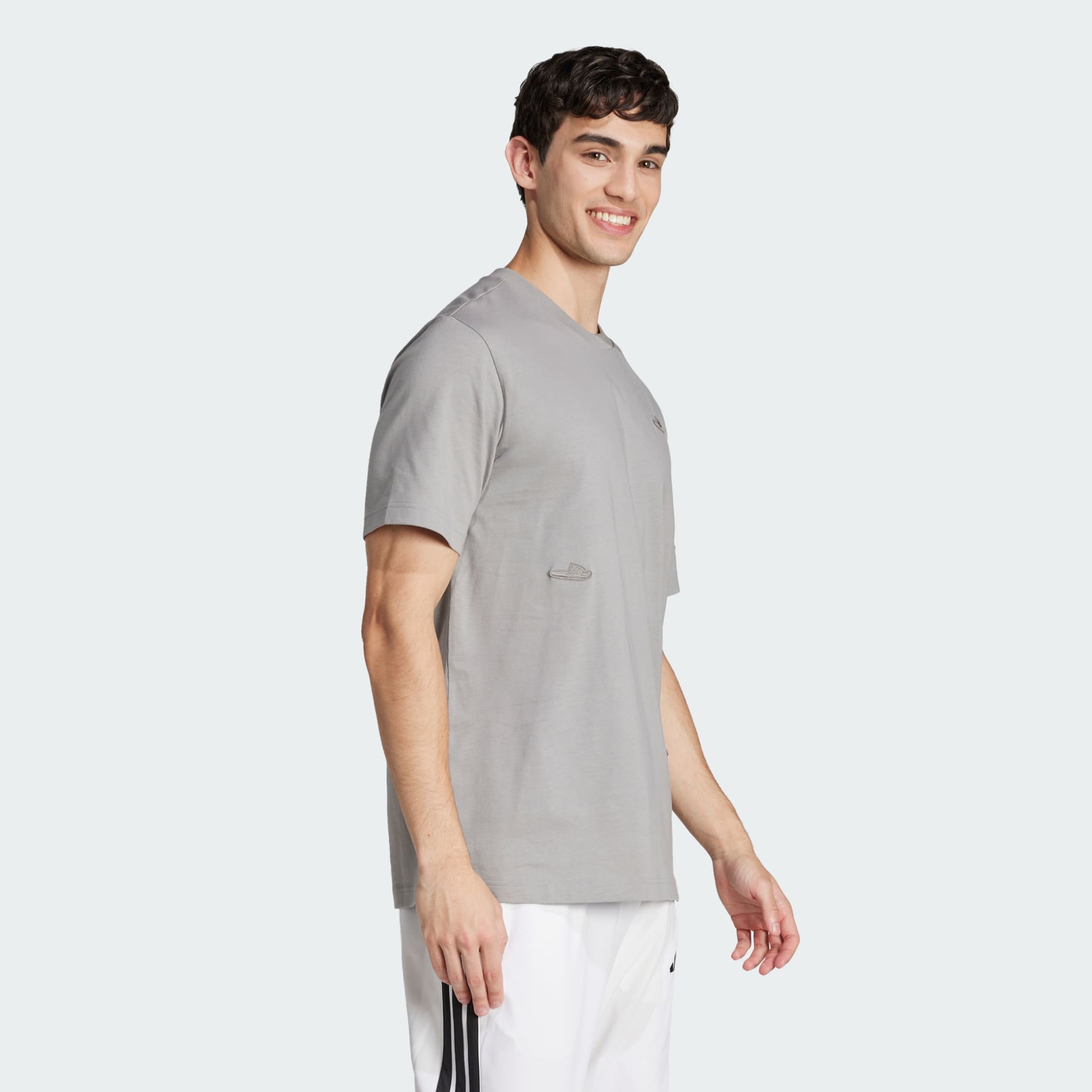 Men's Clothing - Lounge Slides Graphic Tee - Grey | adidas Saudi Arabia