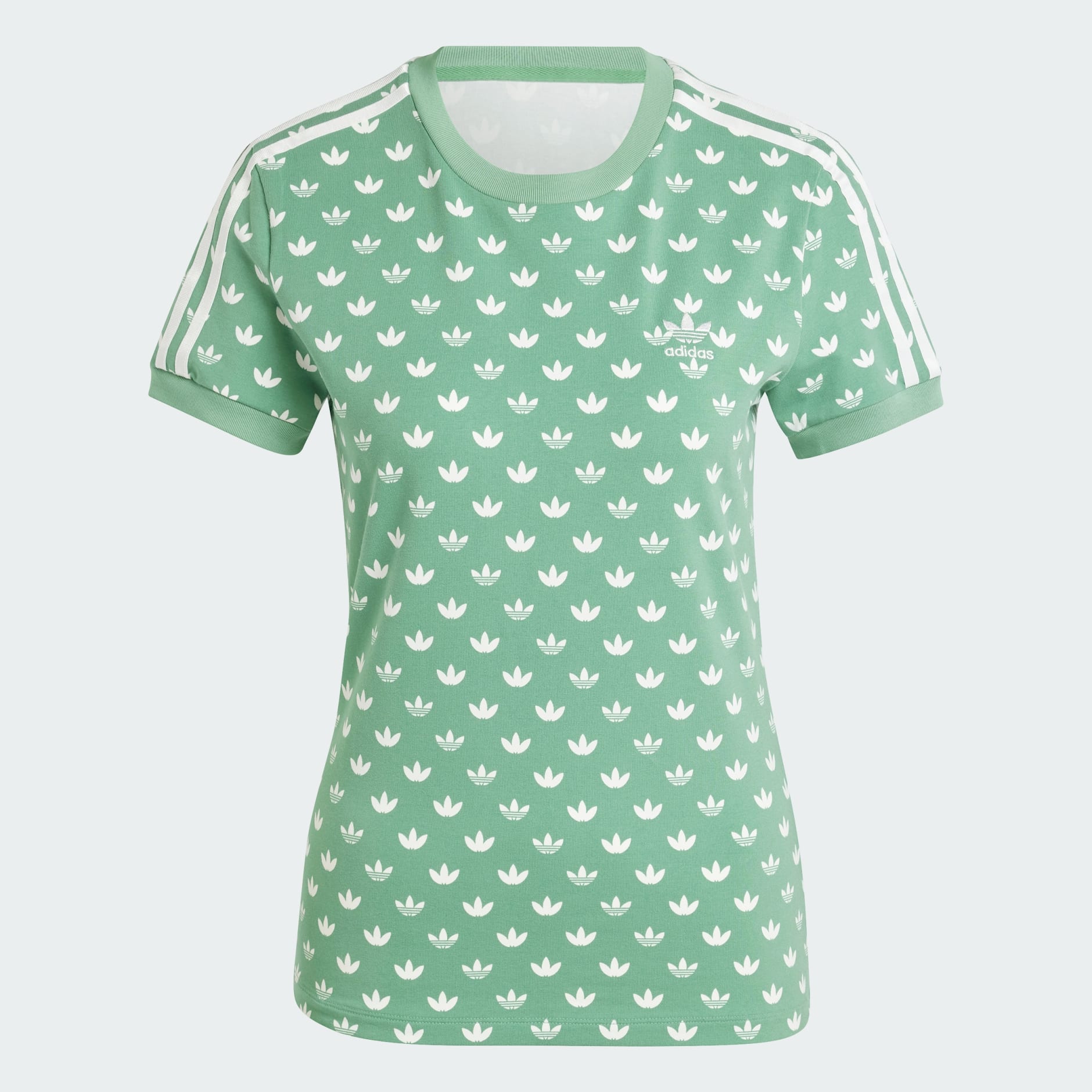 adidas Monogram 3-Stripes Tee - Green | adidas UAE