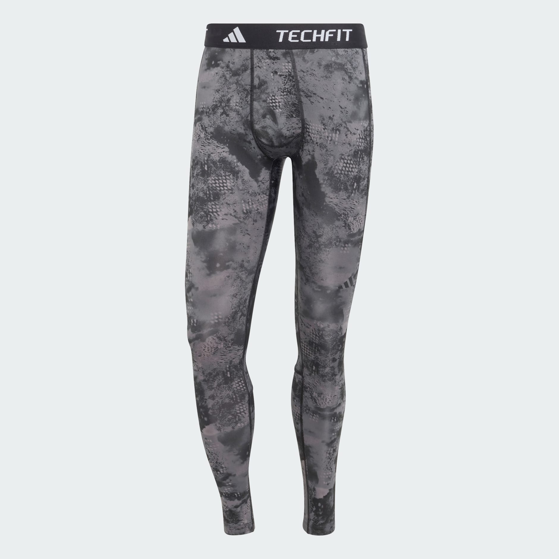 Clothing - TECHFIT Training Allover Print Long Tights - Black | adidas Oman