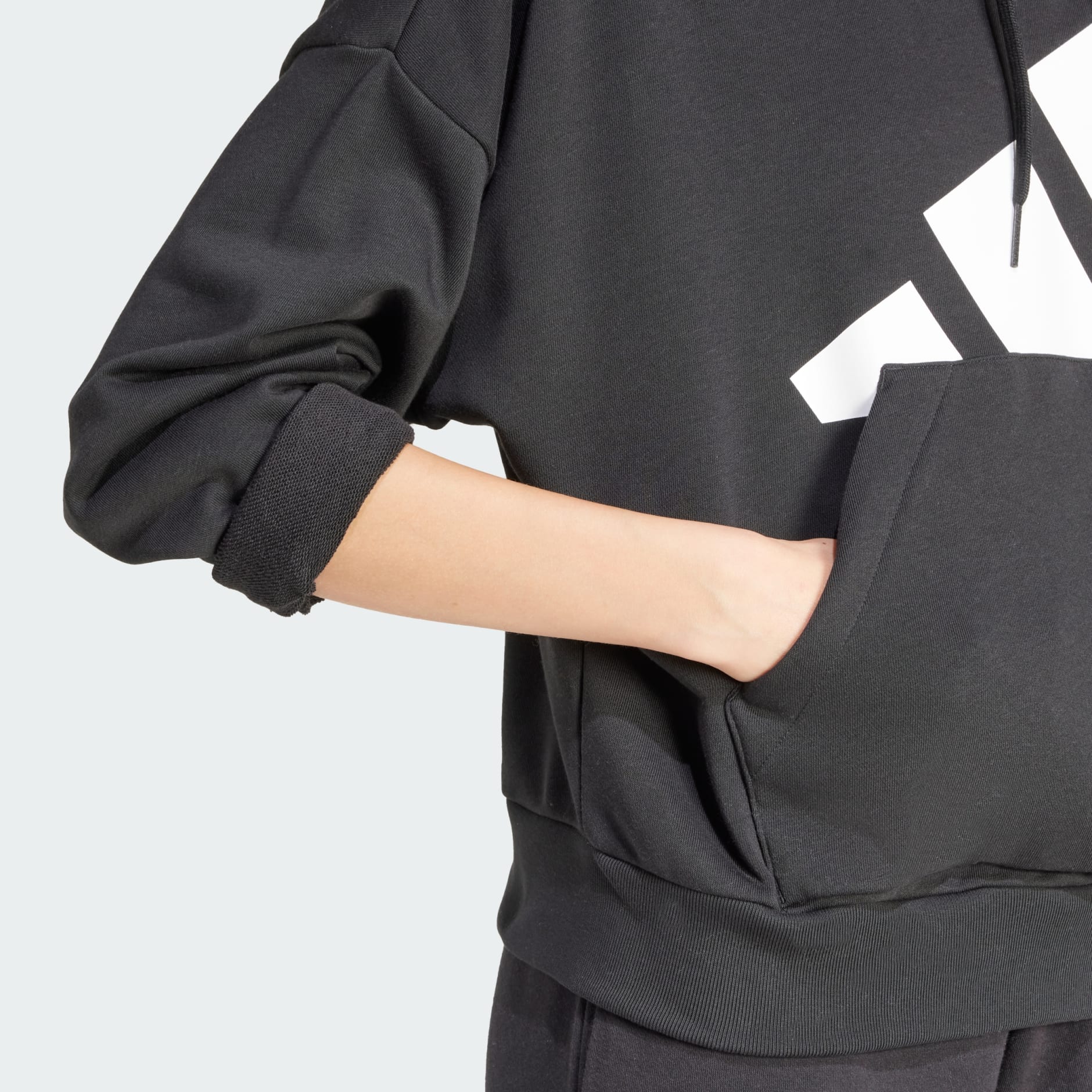 adidas Essentials Big Logo French Terry Loose Hoodie - Black | adidas UAE