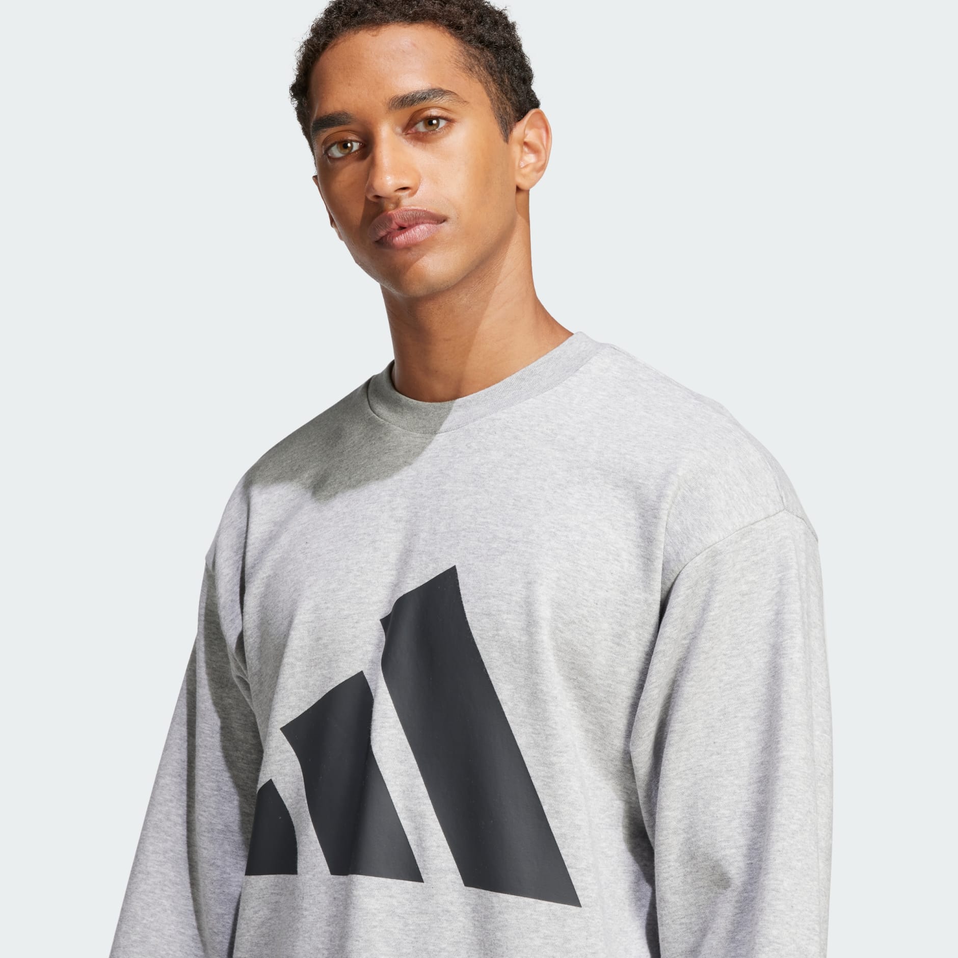 adidas Essentials Big Logo French Terry Sweatshirt - Grey | adidas UAE