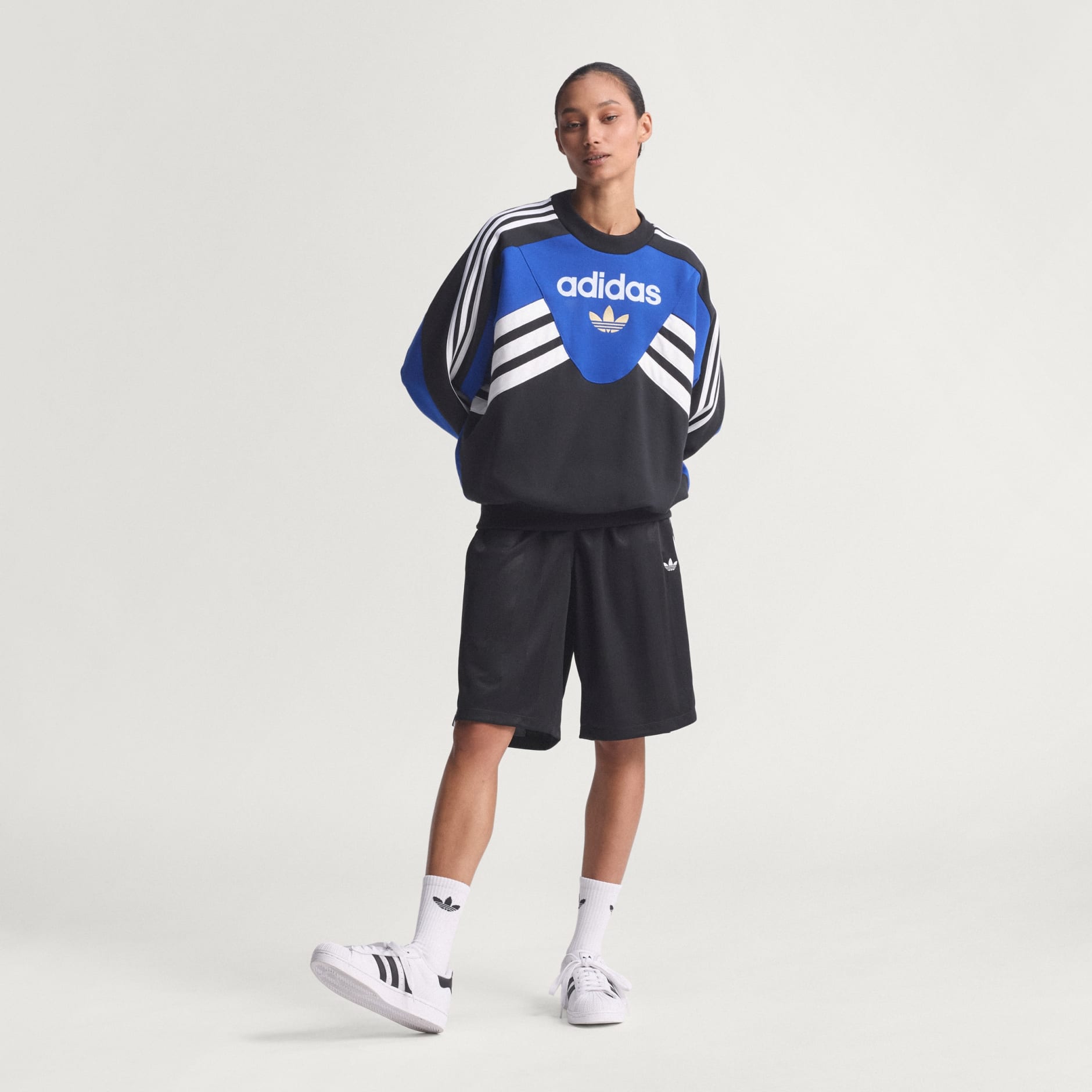 adidas CREW WITH CUTLINE Sweatshirt - Blue | adidas UAE
