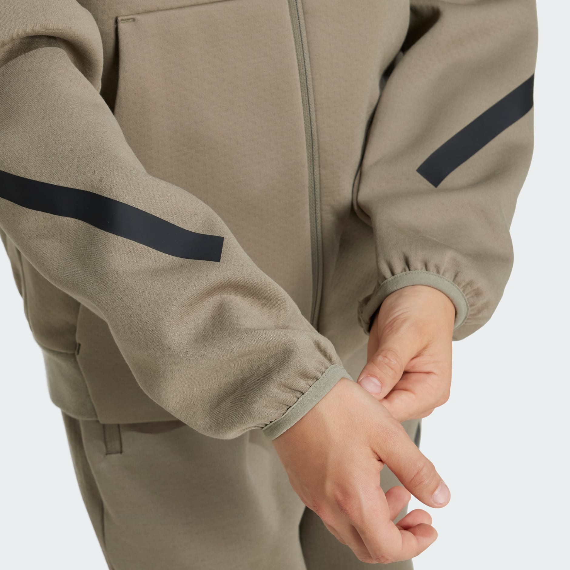 All products - adidas Z.N.E. Full-Zip Hooded Track Jacket Kids - Brown ...