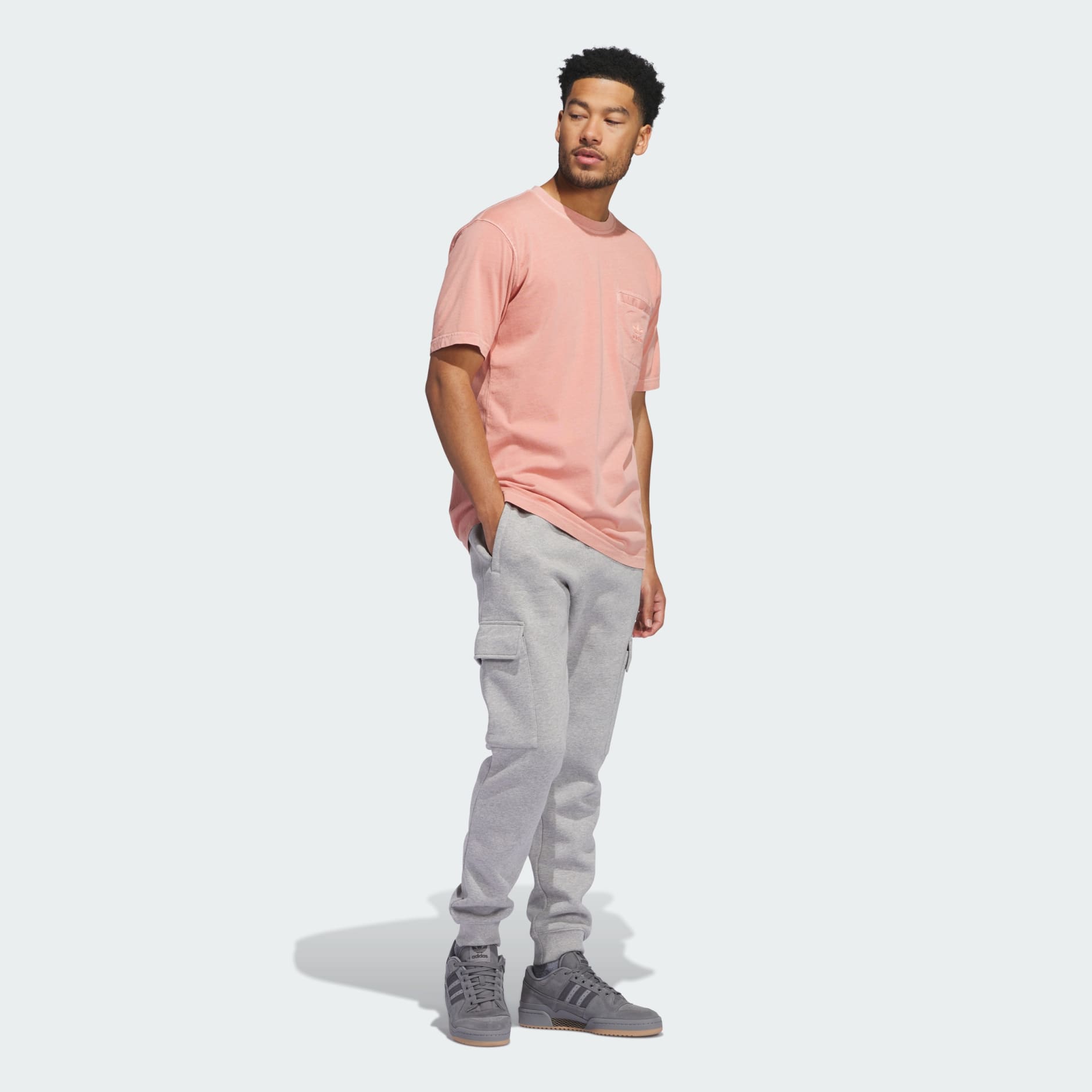 adidas Trefoil Essentials + Dye Pocket Tee - Red | adidas TZ