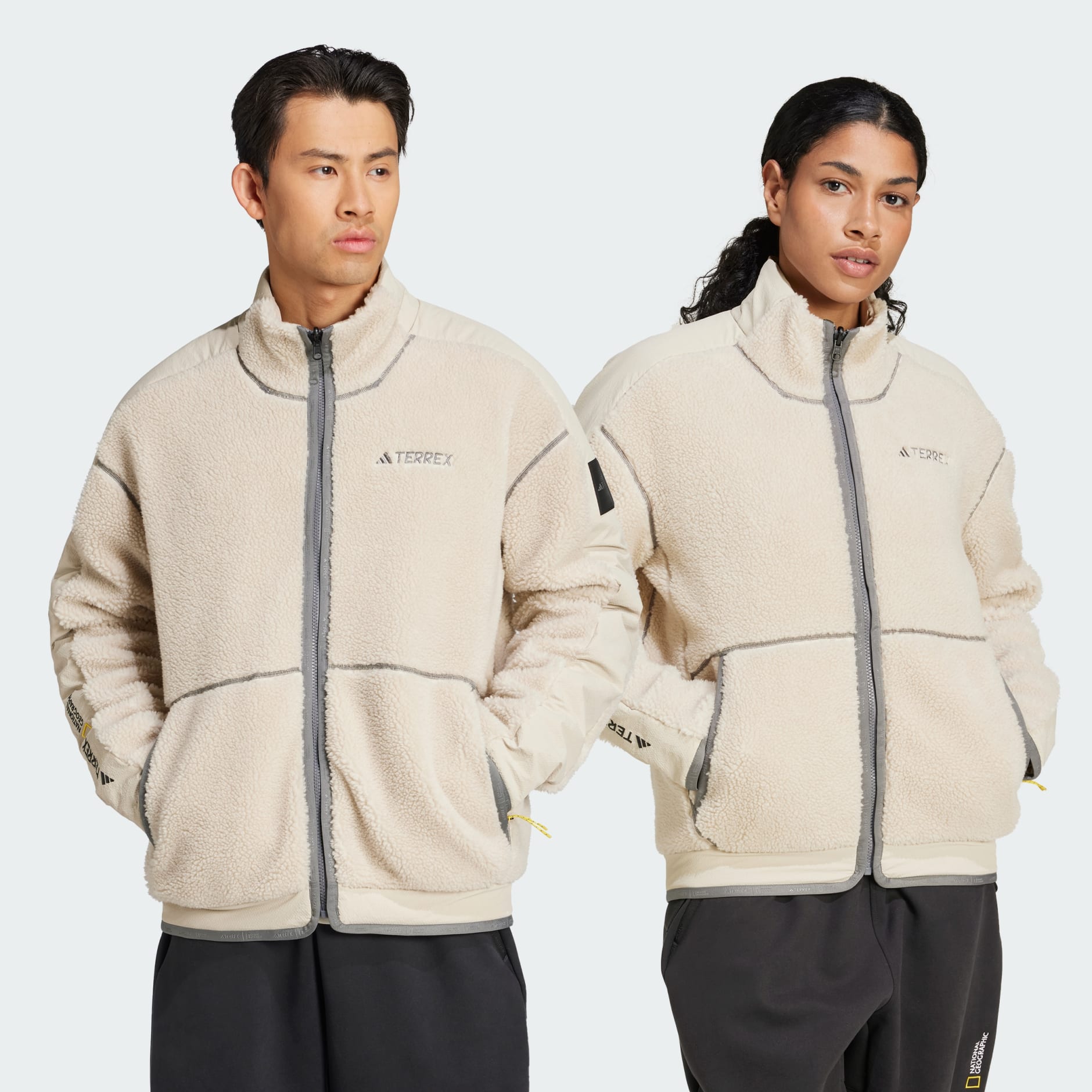 ©National Geographic High Pile Jacket (Gender Neutral) - Beige | adidas ...