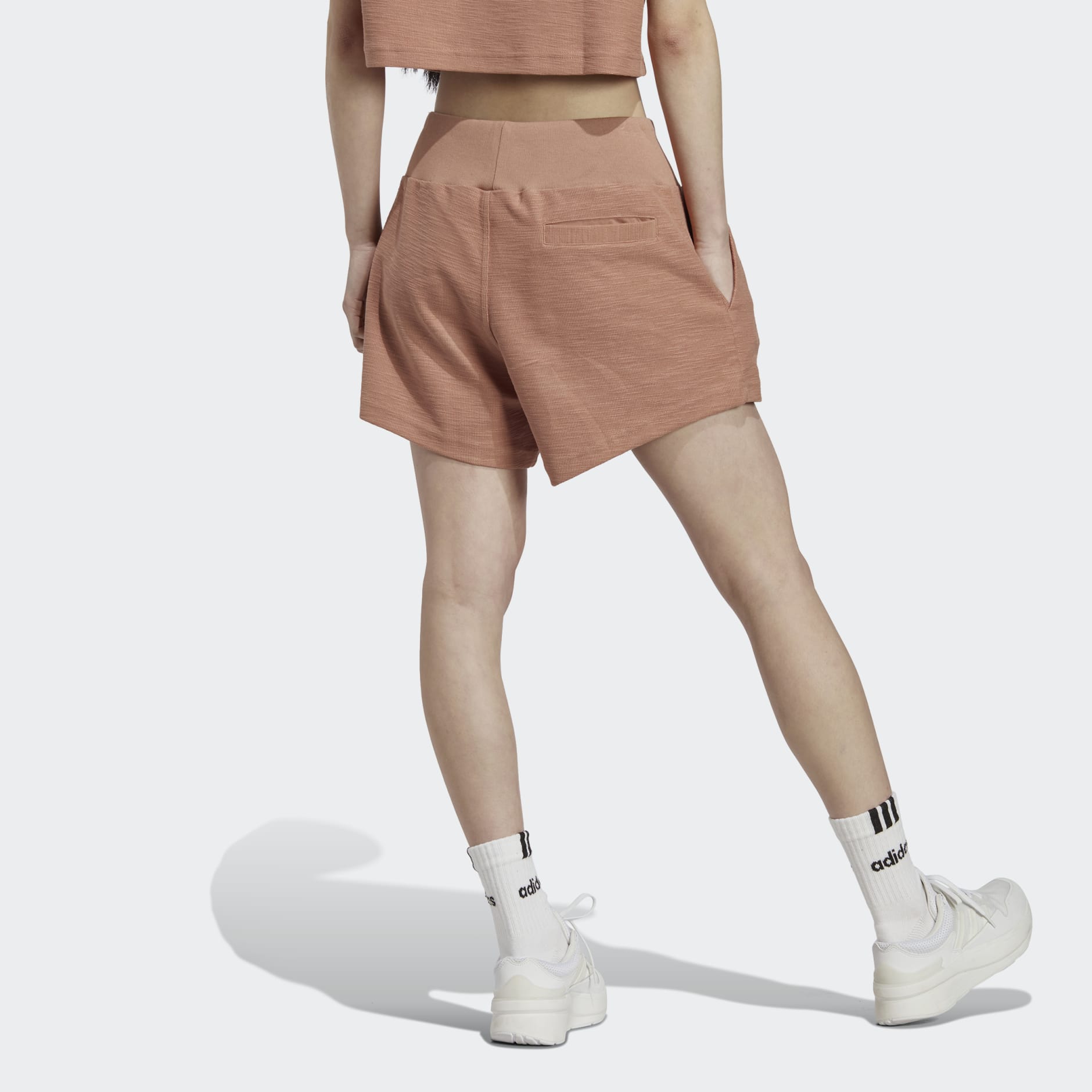 Women's Clothing - Lounge Terry Loop Shorts - Brown | adidas Egypt