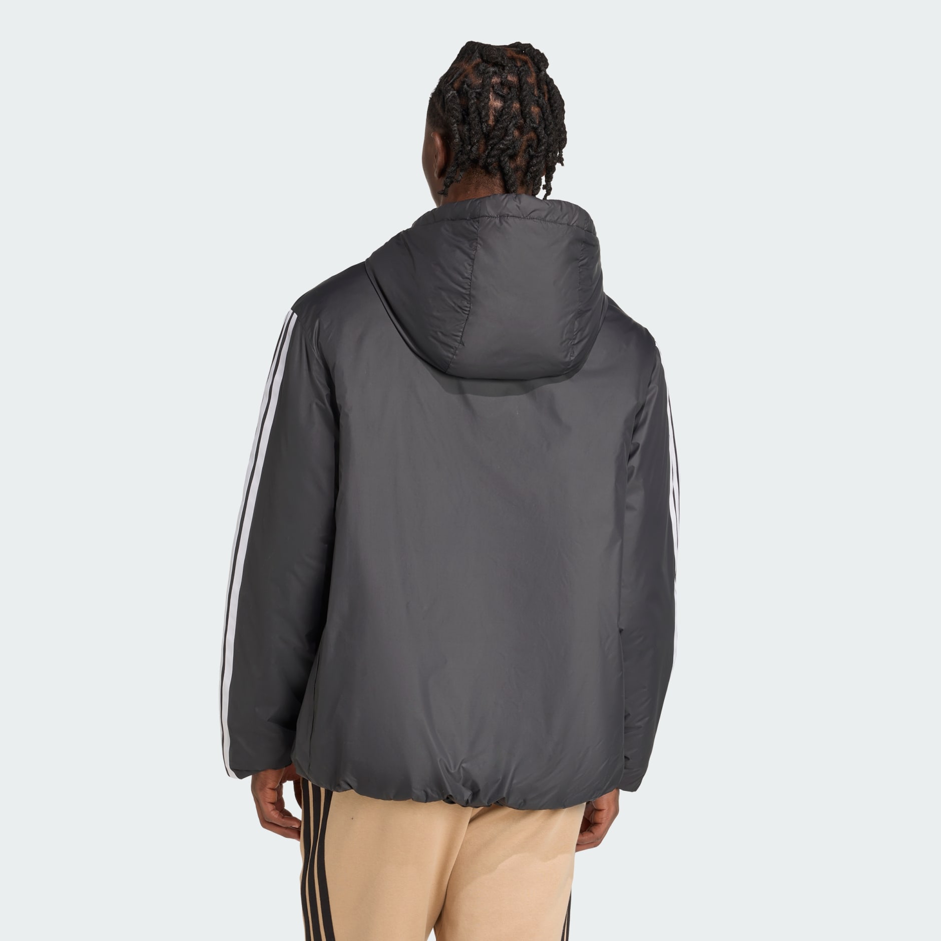 Clothing - Essentials CLIMAWARM 3-Stripes Insulated Hooded Jacket - Black | adidas Qatar
