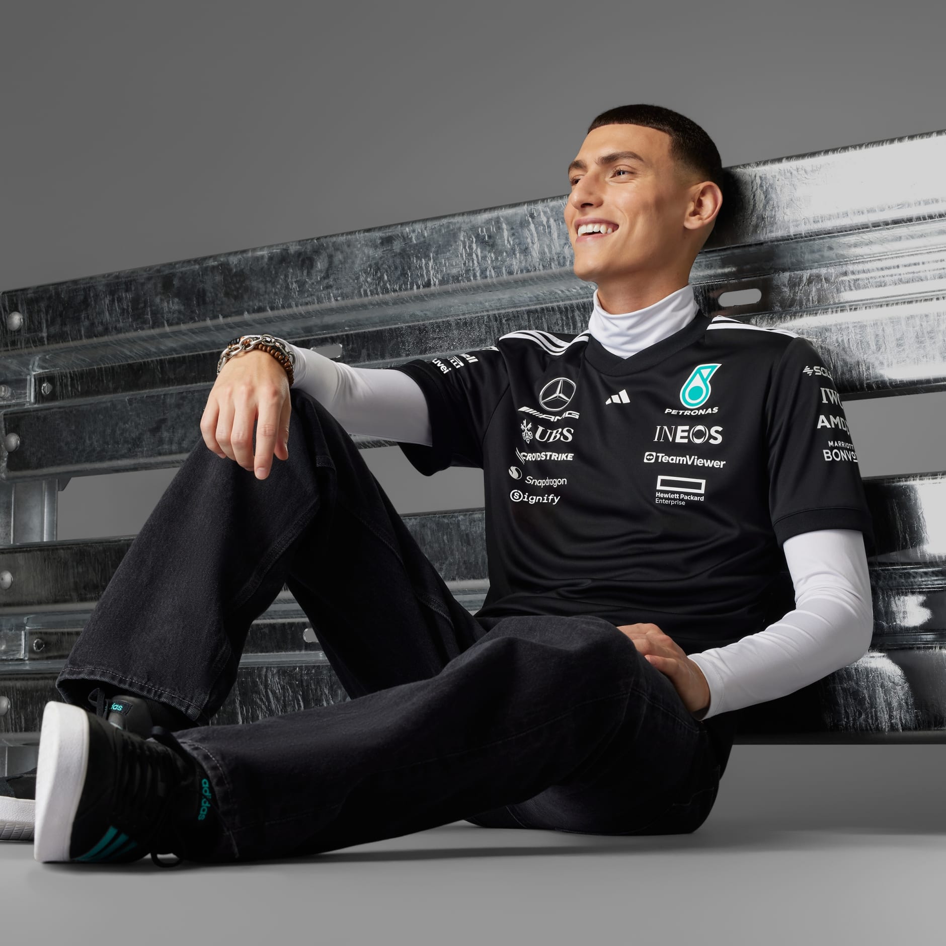 adidas MAILLOT PILOTE MERCEDES - AMG PETRONAS FORMULA ONE TEAM - Noir