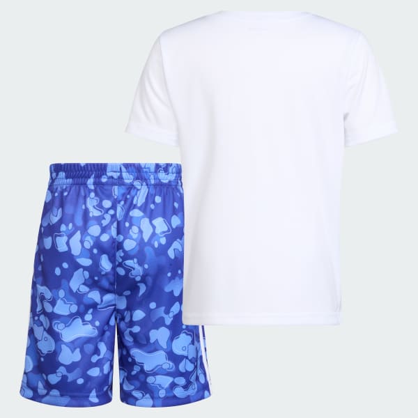 adidas POLY C TEE AOP 3S SHORT SET - White | Free Shipping with adiClub ...