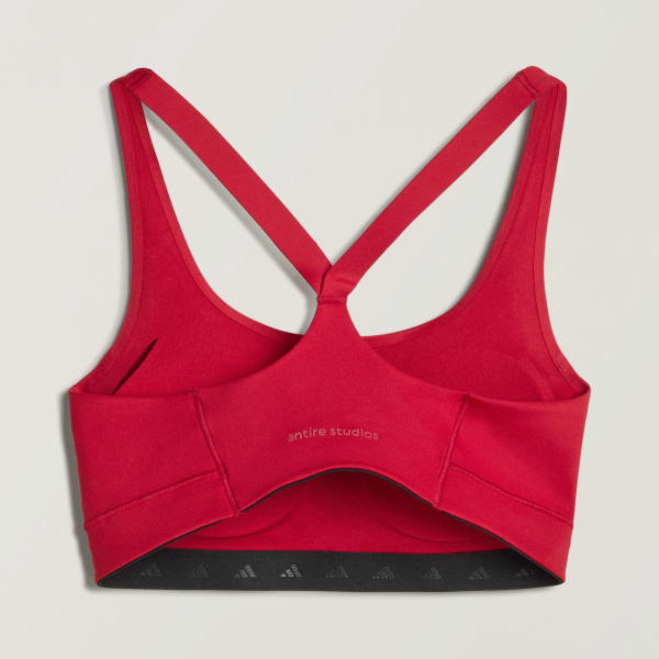 adidas x entire studios Optime Training Bra Medium Support - Burgundy ...