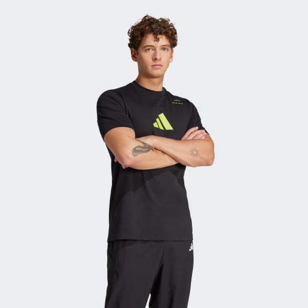 adidas AEROREADY Tennis Category Graphic T-Shirt - Black | adidas UK