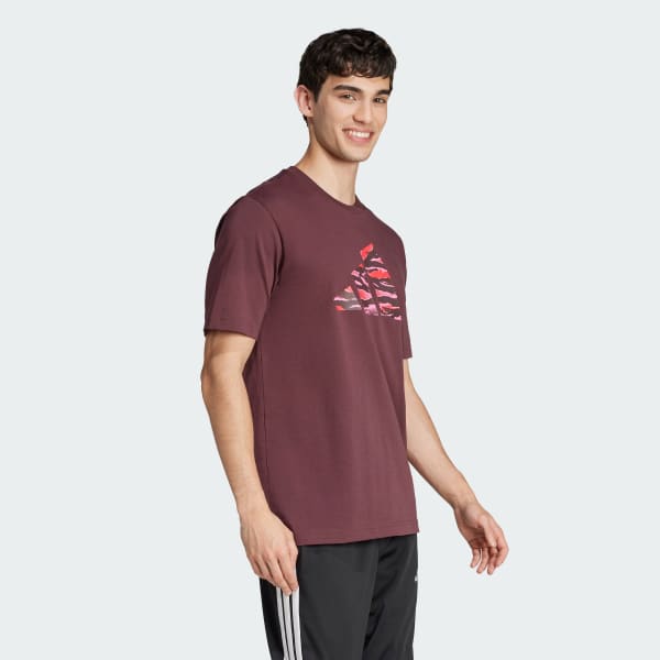 adidas Codes Camo Graphic Tee - Burgundy | Free Shipping with adiClub ...
