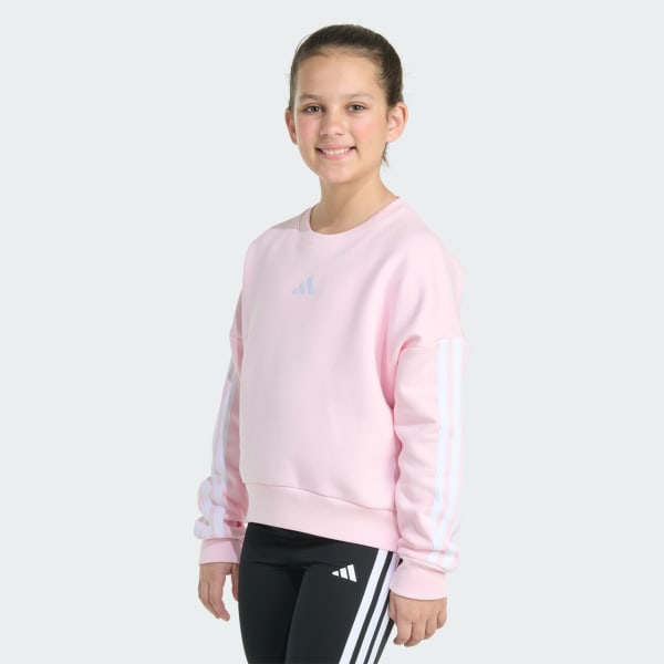adidas 3S CREW NECK PULLOVER - Pink | Free Shipping with adiClub ...