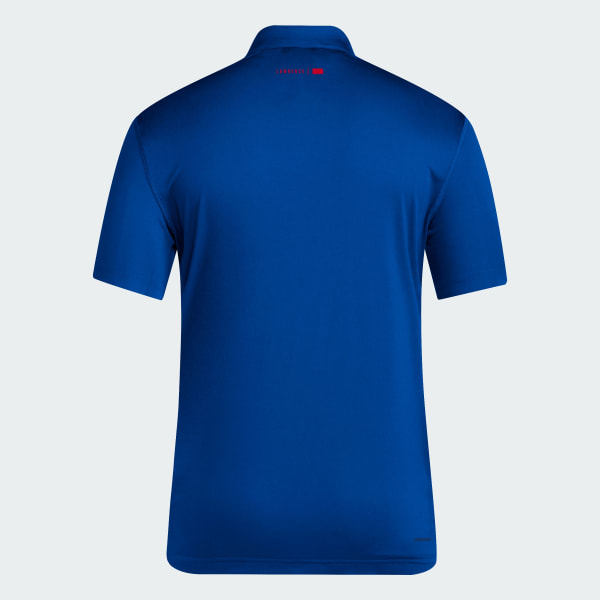 adidas KU Coach Fashion Short Sleeve Polo Shirt - Blue | Free Shipping ...