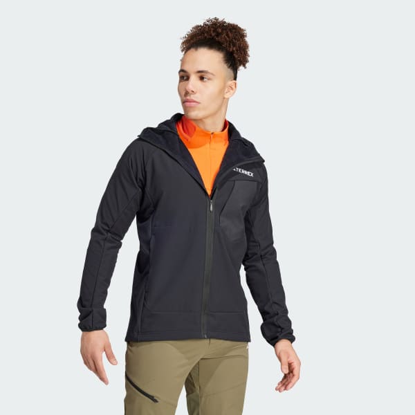 adidas Terrex Xperior Softshell Fleece Hooded Jacket - Black | Free Shipping with adiClub ...