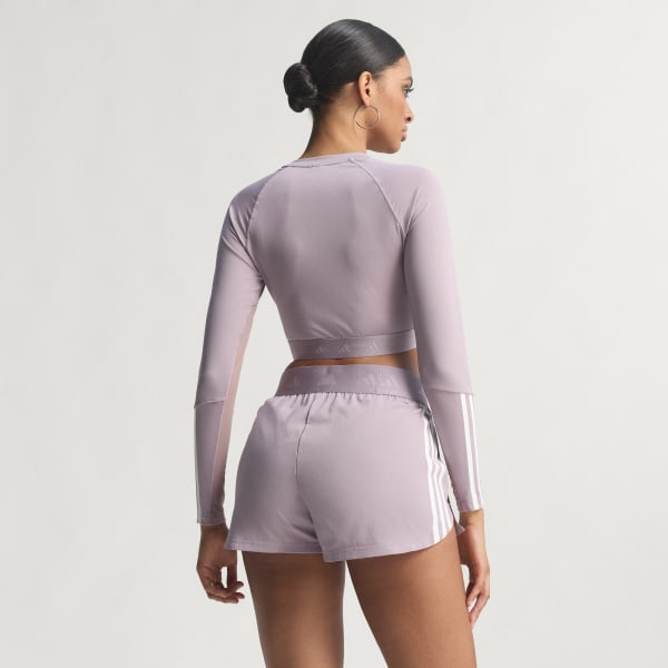 Camiseta Treino Cropped Manga Longa Hyperglam - Roxo adidas | adidas Brasil