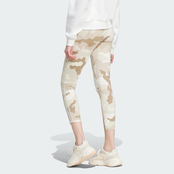 adidas Essentials 3-Stripes Camo Print 7/8 Length Leggings - Beige ...