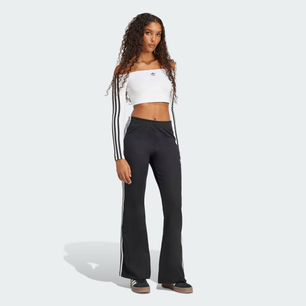 adicolor 3-Stripes Flared Track Pants, Black | adidas UK
