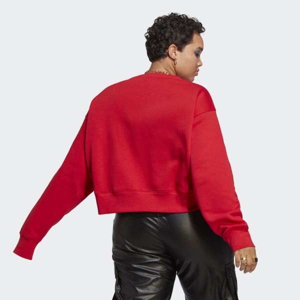 adidas Adicolor Essentials Crew Sweatshirt (Plus Size) - Red | Women's ...