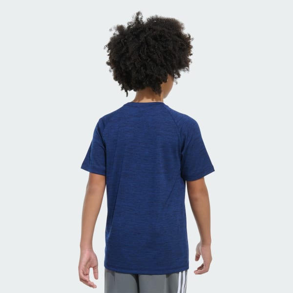 adidas Short Sleeve Essential Poly Mélange Tee - Blue | Free Shipping ...