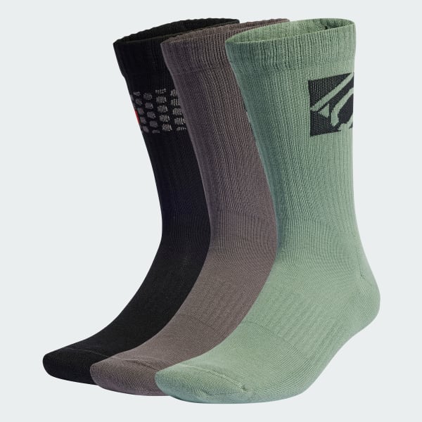 adidas Five Ten Biking Cushioned Crew Socks 3 Pair Pack - Black | Free ...