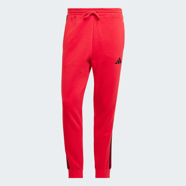 adidas Essentials 3-Stripes Fleece Pants - Red | Free Shipping with ...