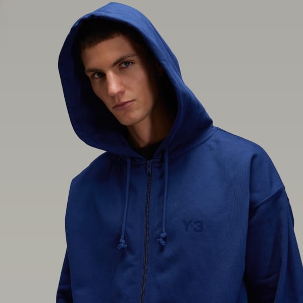 adidas Y-3 French Terry Zip Hoodie - Blue | Free Shipping adidas Y-3 French Terry Zip Hoodie - Blue | Free Shipping