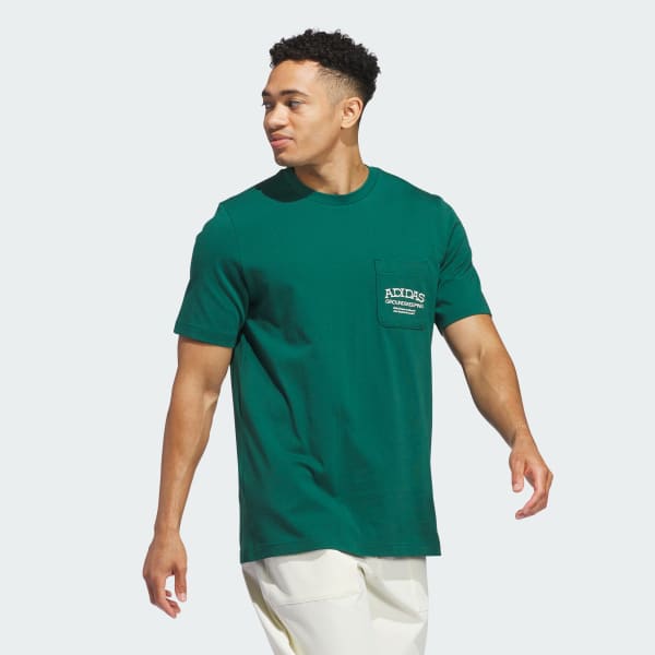 adidas Groundskeeper Graphic Pocket Tee - Green | Free Shipping with ...